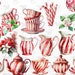 Watercolor Peppermint Tea Clipart, Winter Holiday Tea Cups, Garden Tea ...
