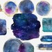 Galaxy and Gold Watercolor Elements Clipart, Watercolour Frames in Gold ...