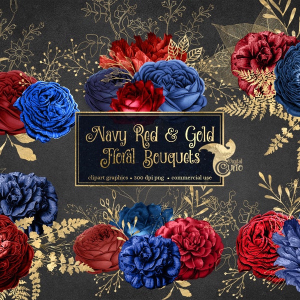 Navy Blue Flowers - Etsy