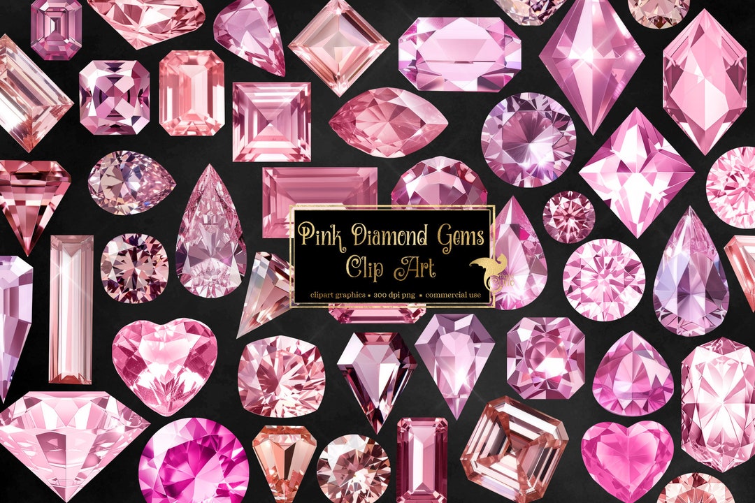 Pink Diamond Gems Clipart - Mystical Magic Gems, Luxury Diamond PNG ...