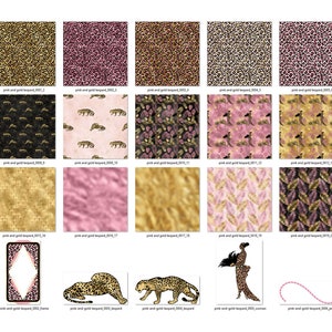 Pink and Gold Leopard Digital Paper Seamless Leopard Spot - Etsy UK