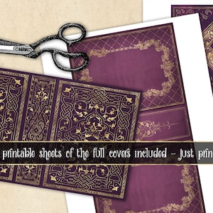 Gilded Purple Book Covers, Printable Journal Pages (digital Download ...