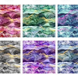 Seamless Ink Digital Paper, Printable Scrapbook Paper With Alcohol Ink ...