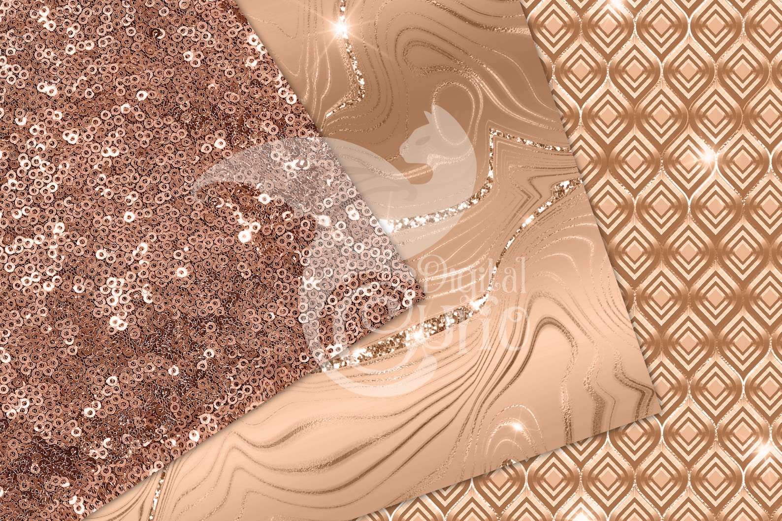 Luxury Rose Gold Digital Paper Seamless Rose Gold Scrapbook - Etsy