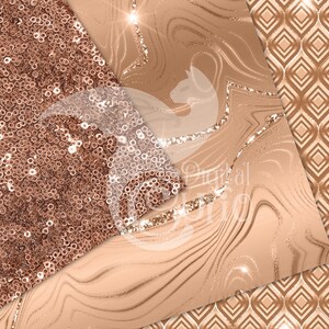 Luxury Rose Gold Digital Paper, Seamless Rose Gold Scrapbook Paper ...