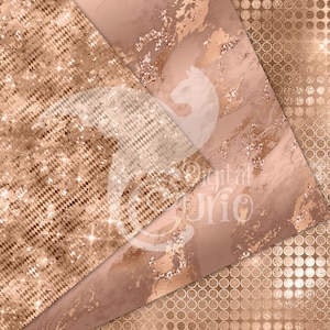 Luxury Rose Gold Digital Paper, Seamless Rose Gold Scrapbook Paper ...