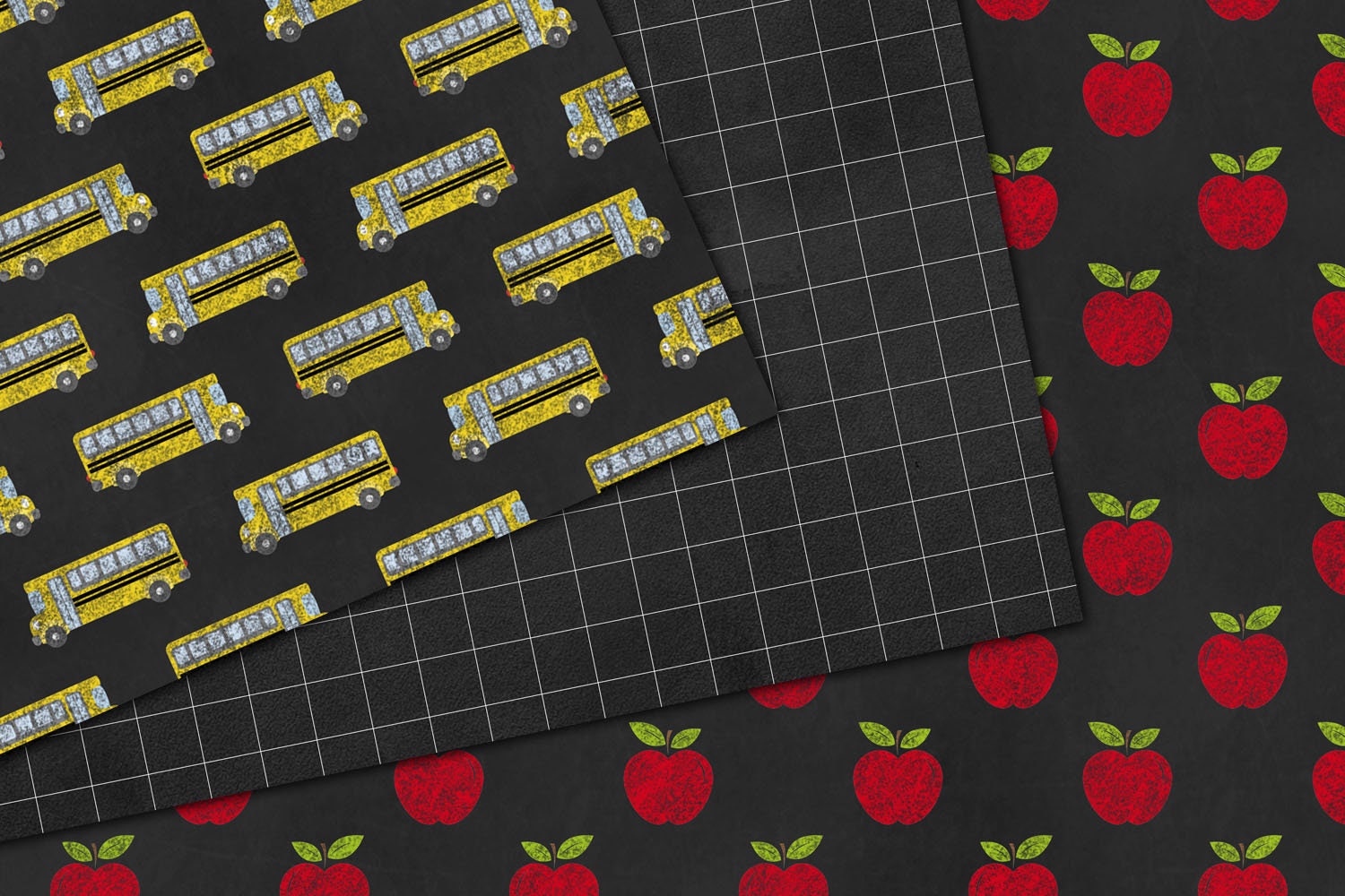 Chalkboard School Digital Paper Seamless Back to School and - Etsy