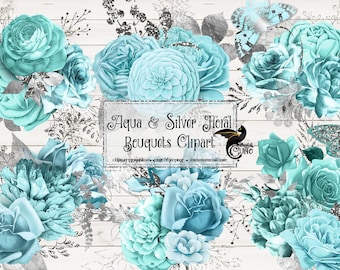 Red and Silver Floral Clip Art Digital Instant Download | Etsy