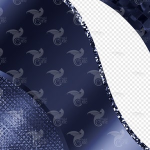 Navy Glam Wave Borders Clipart - Seamless Glitter and Foil Metallic ...