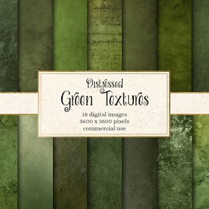 Distressed Green Textures, Green Digital Paper, Distressed Textures ...