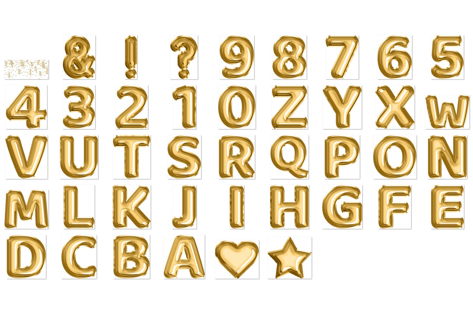 Gold Foil Balloon Alphabet Clip Art Digital Instant Download - Etsy