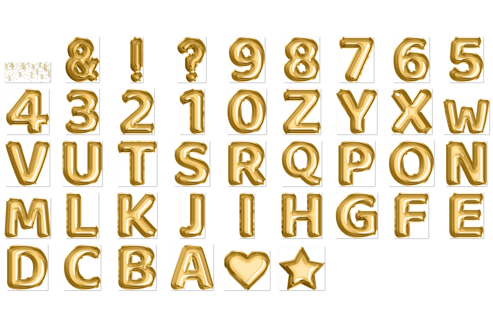Gold Foil Balloon Alphabet Clip Art – Party Design Graphics (digital ...