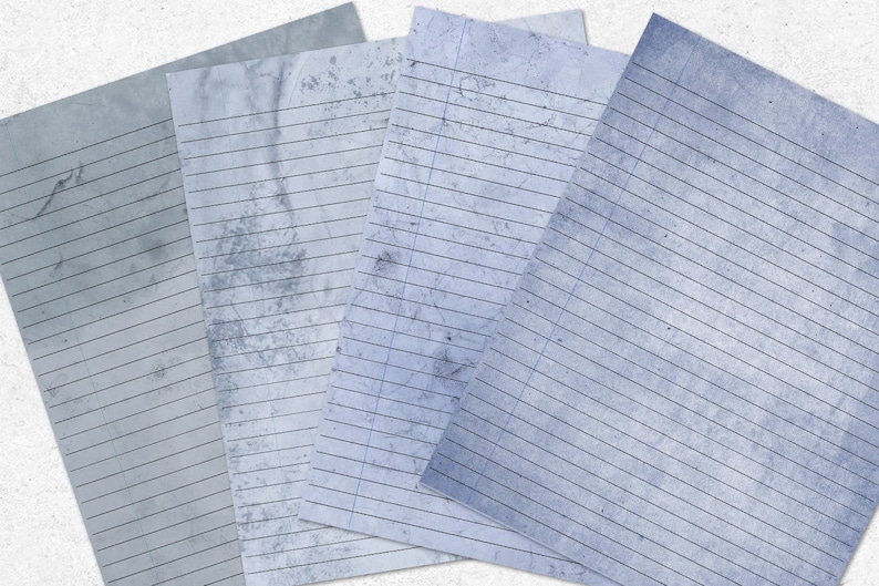 Distressed Blue Writing Paper, Grunge Journal Pages (digital Download ...