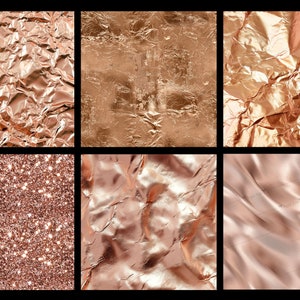 Rose Gold Foil Digital Paper, Seamless Gold Foil Textures, Glitter and ...