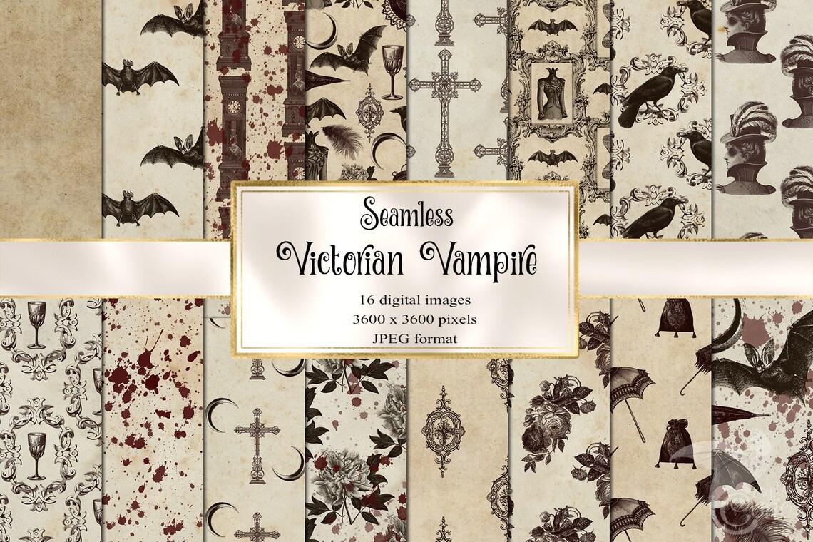 Victorian Vampire Digital Paper Halloween Digital Paper - Etsy