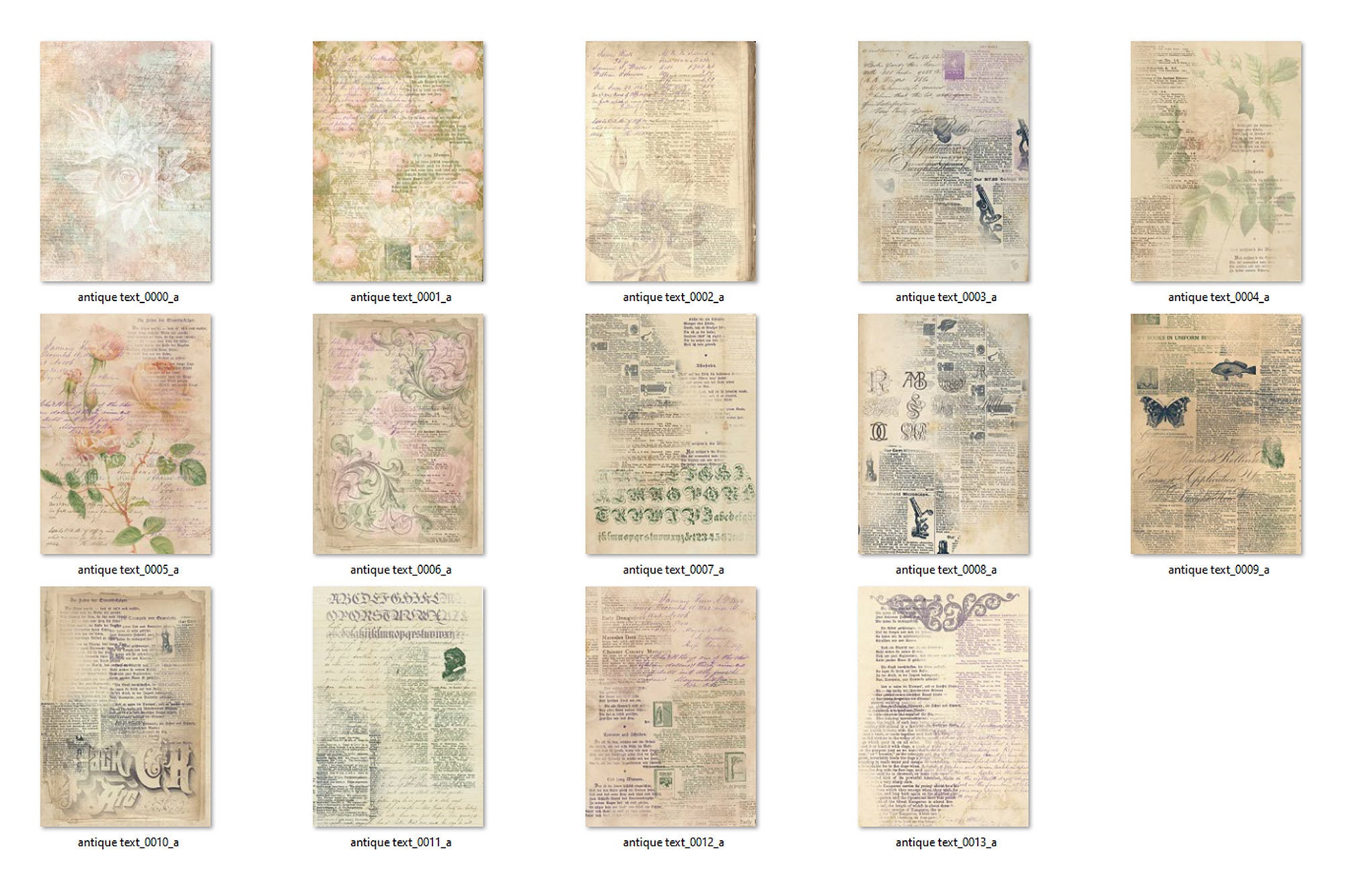 A4 Old Text Digital Paper Vintage Printable Backgrounds - Etsy