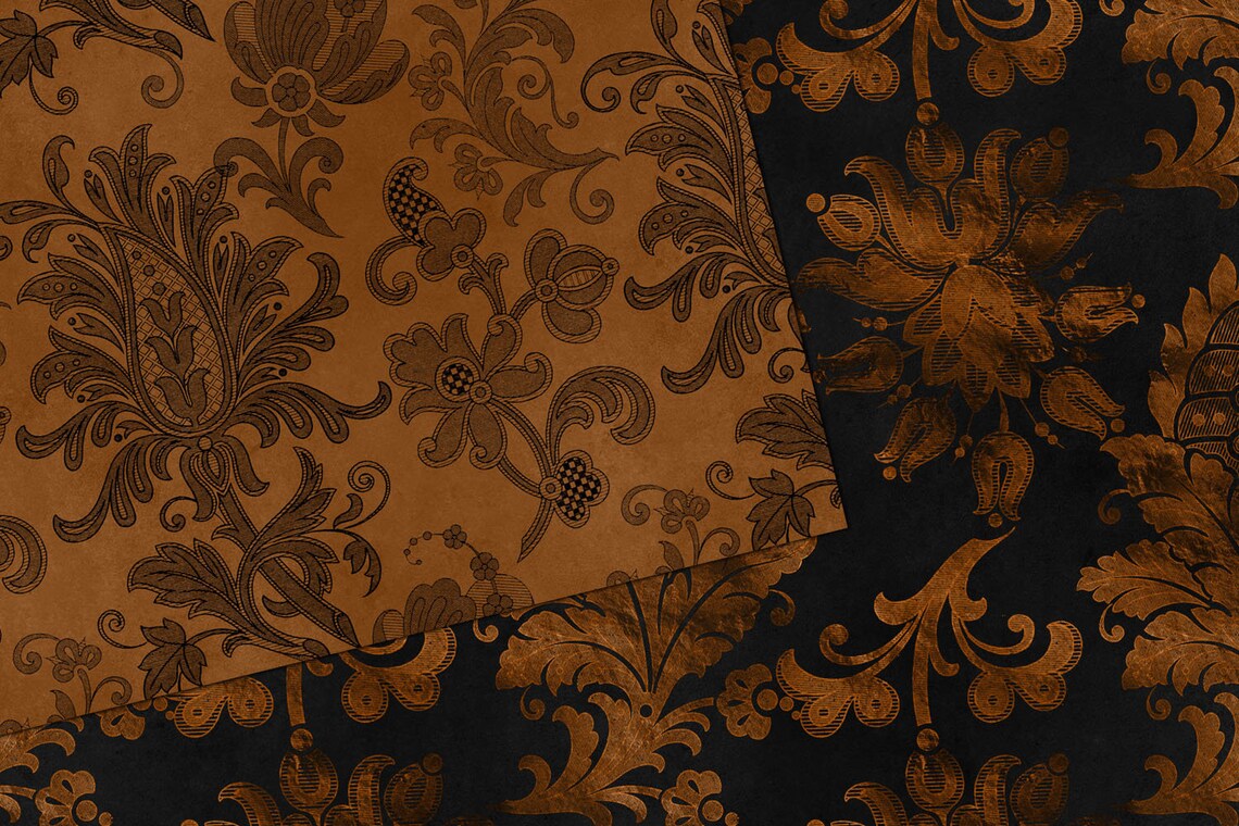 Halloween Royal Floral Digital Paper Seamless Halloween - Etsy