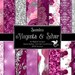 Magenta and Silver Digital Paper, Seamless Patterns and Textures With ...