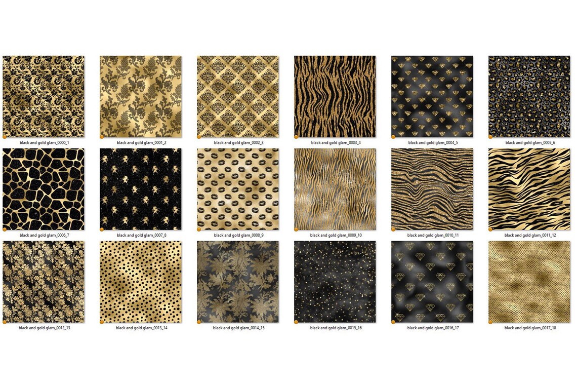 Black and Gold Glam Digital Paper Seamless Black and Gold - Etsy
