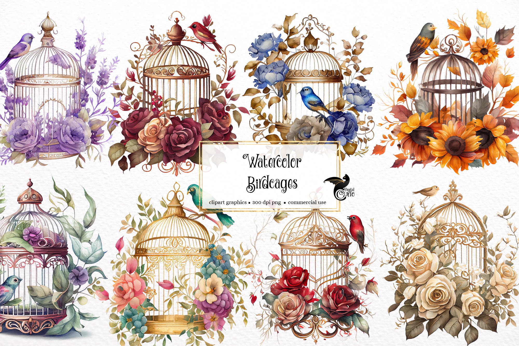 Antique Birdcage Clipart