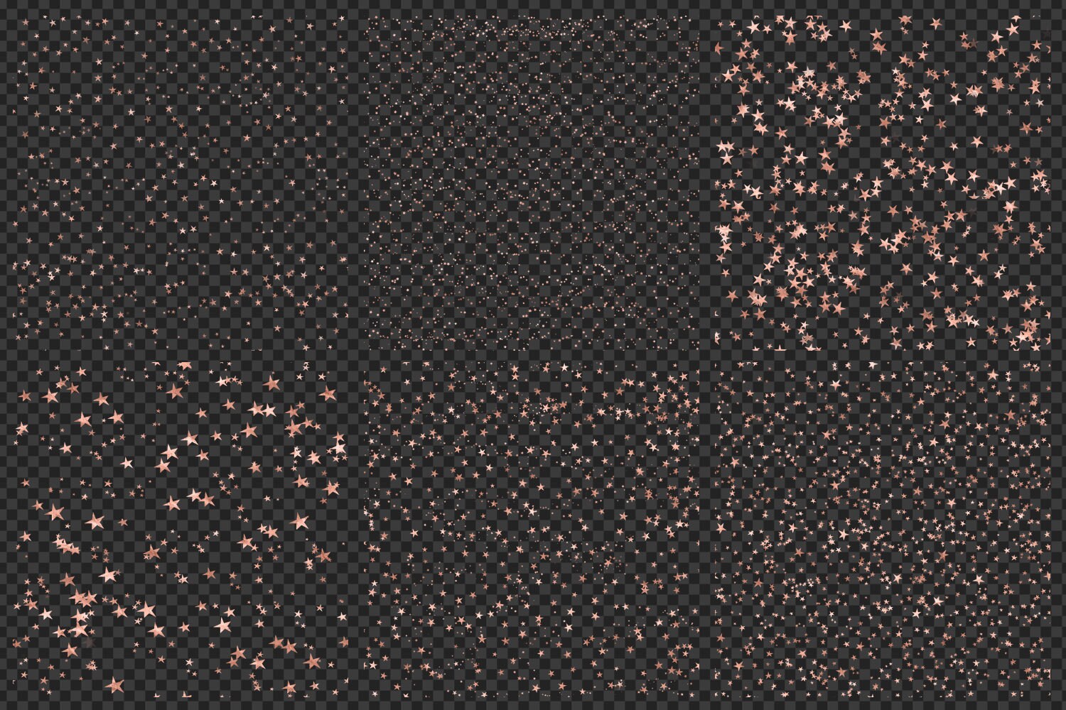 Seamless Rose Gold Star Overlays Starry Night Star Patterns - Etsy