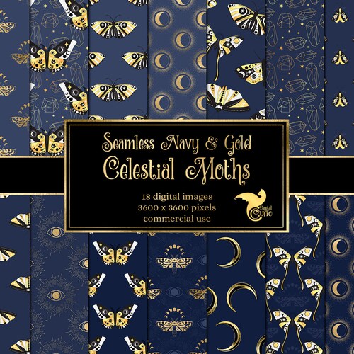 Celestial Symbols Digital Paper Scrapbook Papers Seamless - Etsy