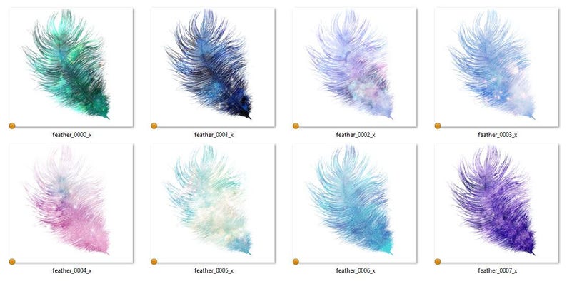 Galaxy Feathers Clipart, Watercolor Nebula Graphics (digital Download ...