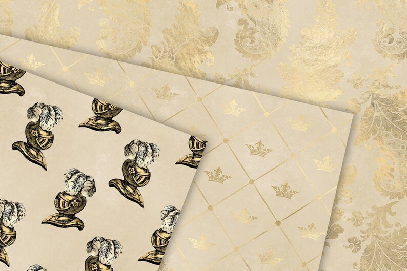 Ivory and Gold Princess Digital Paper Seamless Fairy Princess - Etsy