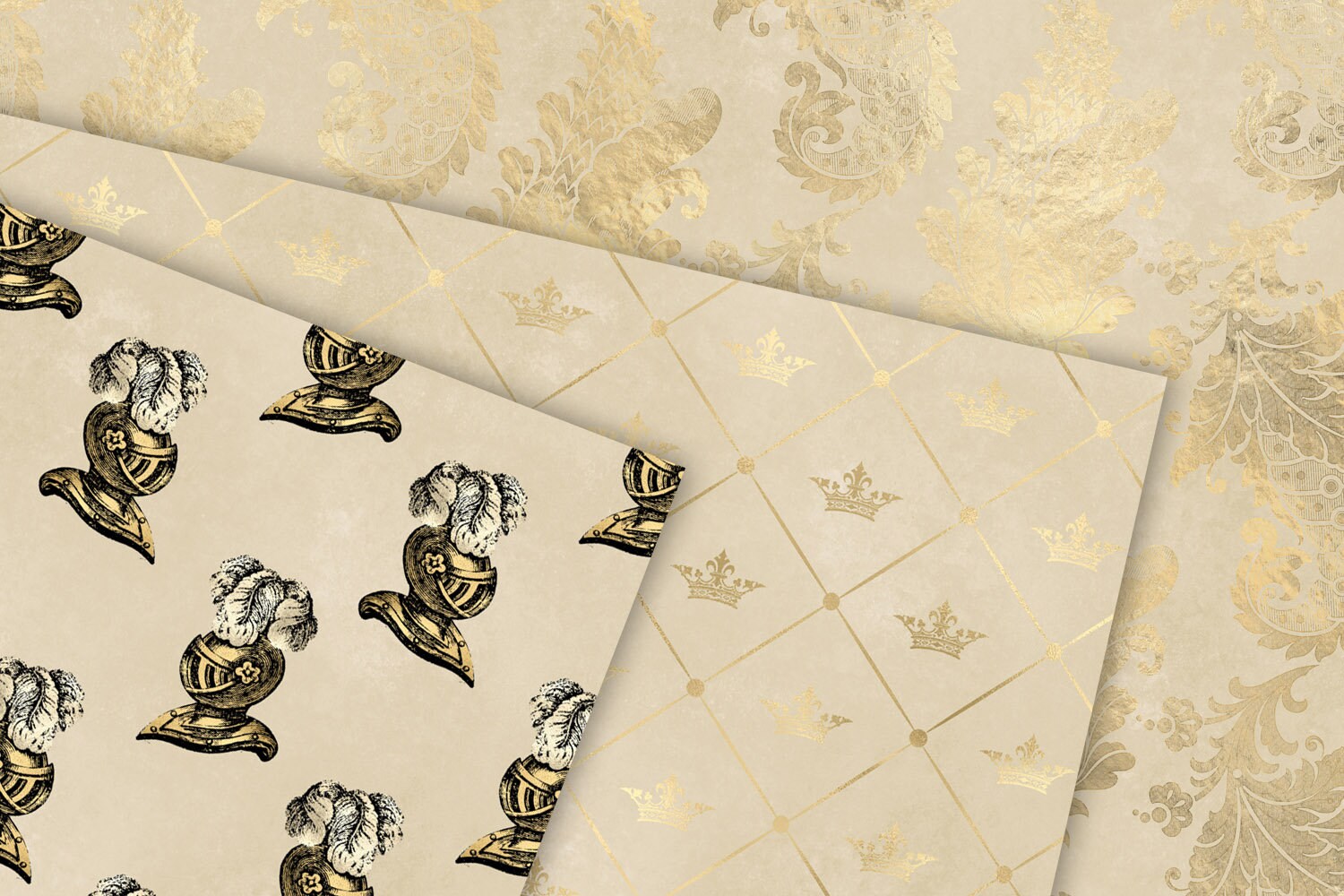 Ivory and Gold Princess Digital Paper Seamless Fairy Princess - Etsy