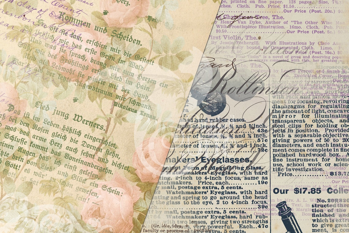 A4 Old Text Digital Paper Vintage Printable Backgrounds - Etsy