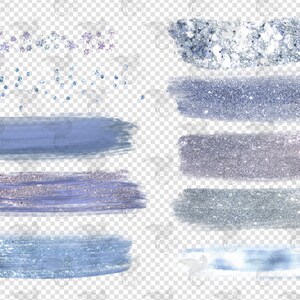 Watercolor Glitter Brush Strokes Clipart, Green Paint Elements (digital ...