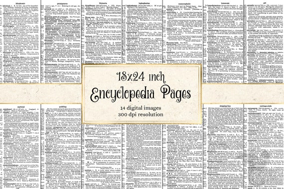 Encyclopedia Pages Digital Backgrounds of Antique Dictionary - Etsy