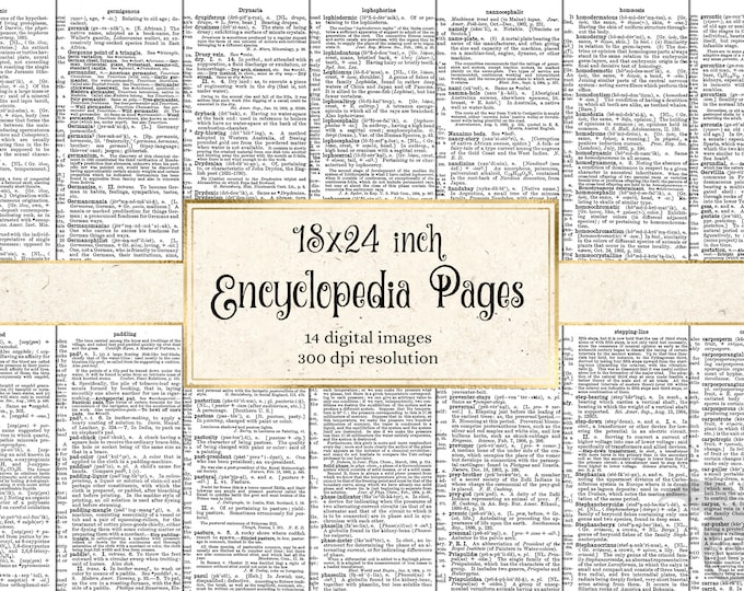 Encyclopedia Pages Digital Backgrounds of Antique Dictionary - Etsy