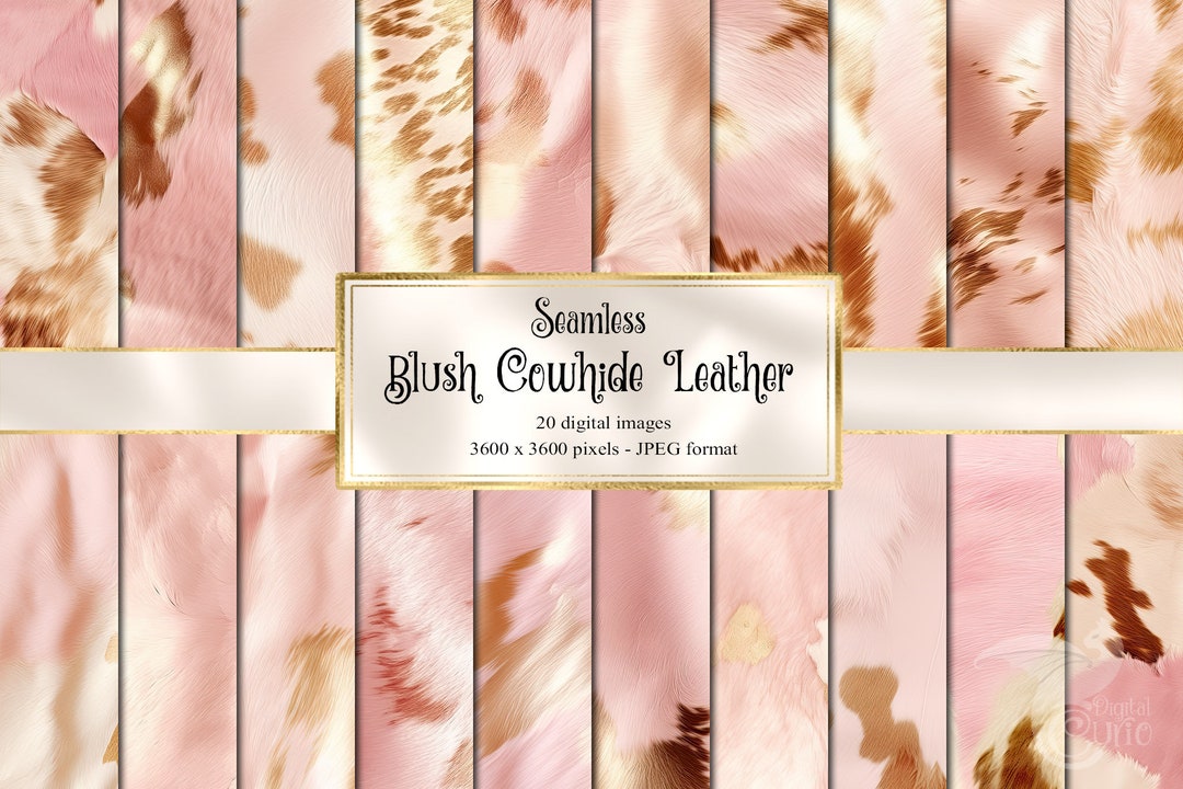 Blush Cowhide Digital Paper, Seamless Leather Textures Digital Paper ...
