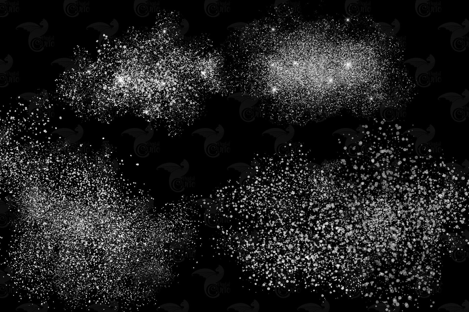 Silver Pixie Dust Overlays Ultra Fine Glitter Clip Art in - Etsy