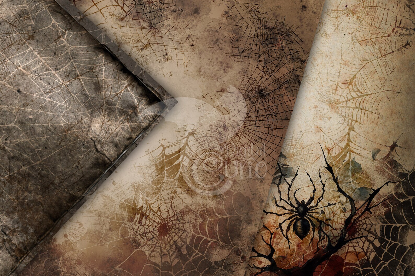 Cobweb Grunge Digital Paper, Printable Scrapbook Paper Halloween ...