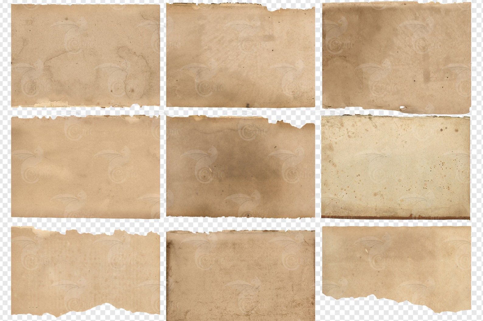 Torn Paper Edges Clip Art Digital Vintage Ripped Png Borders | Etsy
