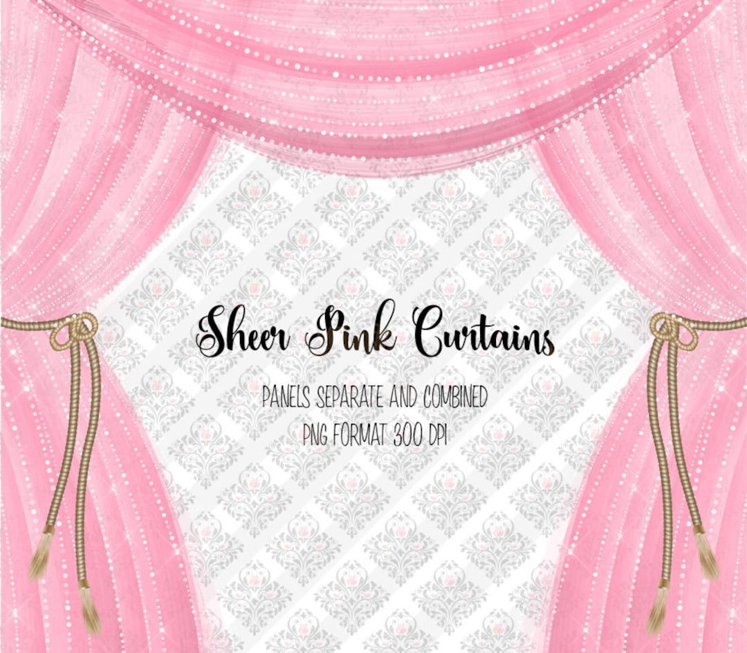 Sheer Pink Curtains Clipart, Diamond Sparkle, Stage Theater Curtains ...