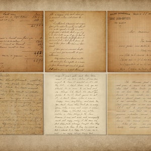 Old Letters Digital Paper, Scrapbook Paper, Vintage Antique Handwriting ...