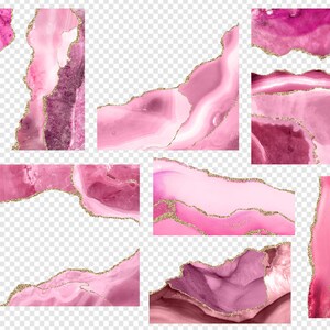 Pink Gold Agate Borders, Watercolor PNG Overlays (digital Download) - Etsy