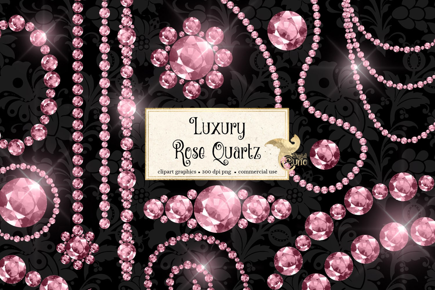 Luxury Rose Quartz Clipart in PNG Format With Borders Pink - Etsy