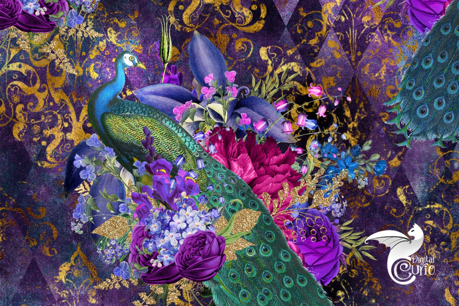 Peacock Dream Digital Paper Seamless Peacock Patterns and - Etsy