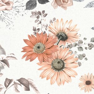 Peachy Floral Digital Paper, Seamless Backgrounds With Peach Pink ...