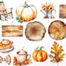 Watercolor Fall Decor Clipart - Autumn Watercolor in PNG Format Instant ...