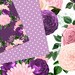 Peach Pink and Lavender Floral Digital Paper - Seamless Patterns ...