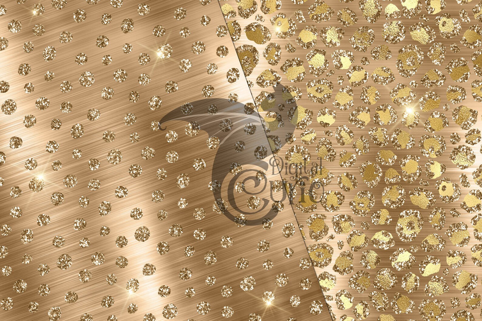 Gold Glitter Animal Print Digital Paper Seamless Glam Luxury - Etsy