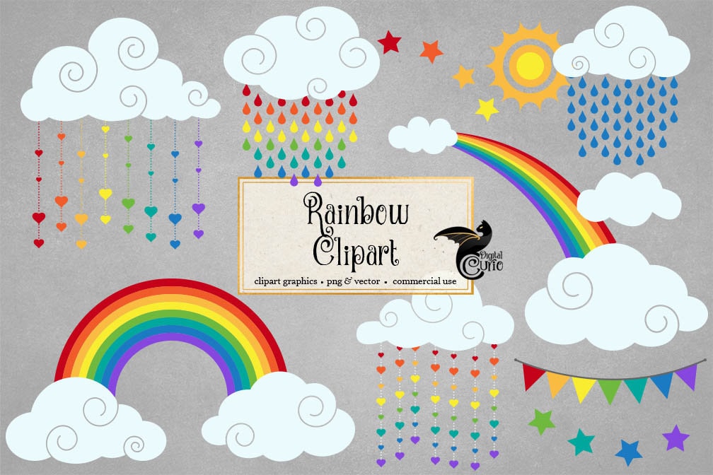 Rainbow Vector Clipart, Weather Graphics (digital Download) - Etsy