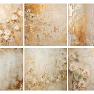 Distressed Ivory Gold Paint Textures, Vintage Backgrounds (digital ...