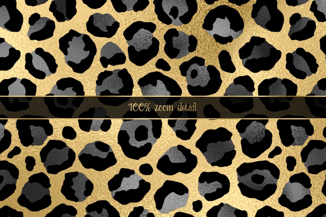 Black and Gold Leopard Digital Paper Seamless Leopard Spot - Etsy