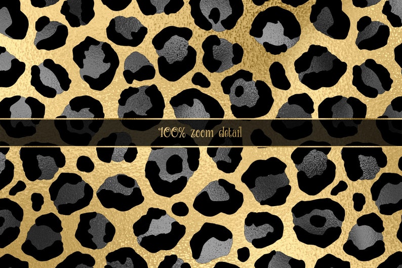 Black and Gold Leopard Digital Paper Seamless Leopard Spot - Etsy UK